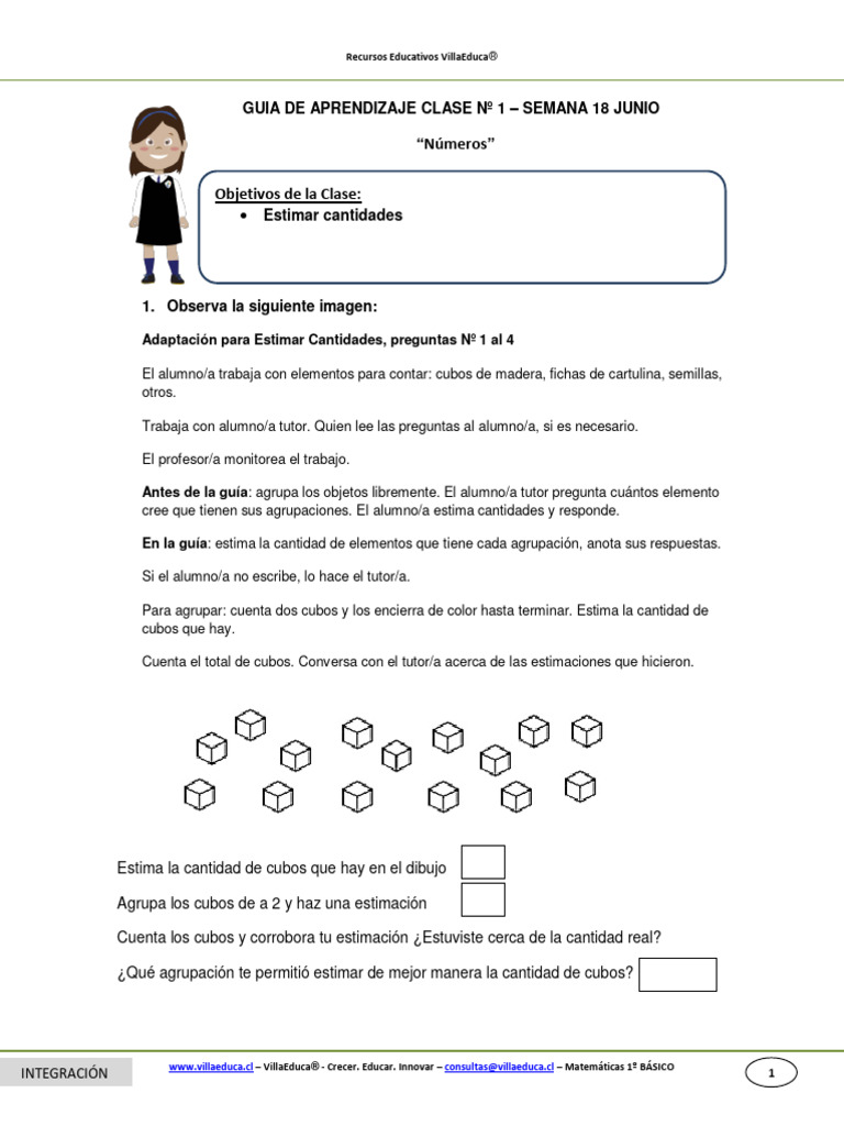 Guia Matematica 1basico Semana18 Junio 2013 Integracion | PDF