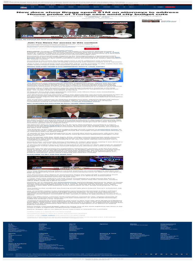 New Docs Show Bragg Spent $1M On Attorneys To Address House Probe of | PDF | Donald Trump ...