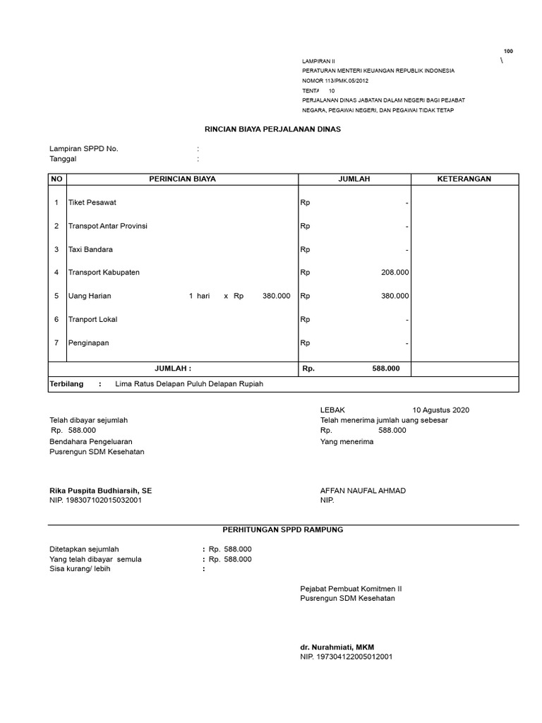 Kwitansi Perjalanan | PDF