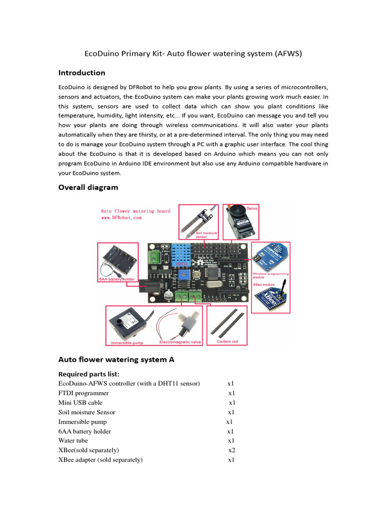 Auto Flower Watering System Instruction | PDF | Arduino | Servomechanism