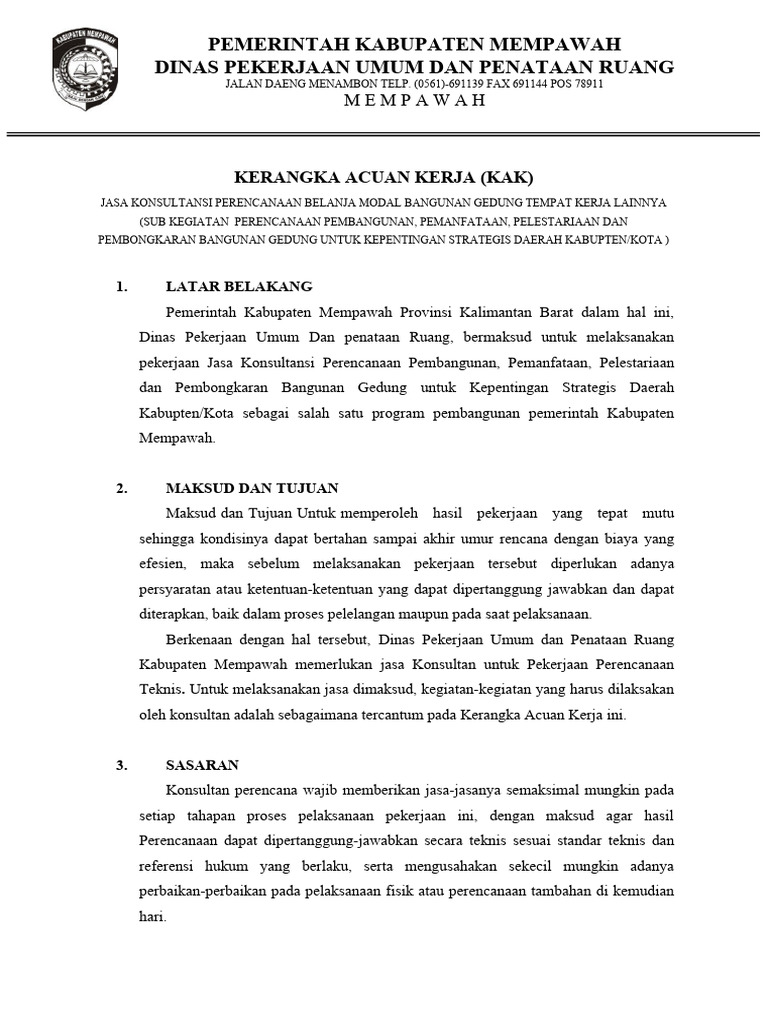 KAK PRC PENATAAN GEDUNG Edit New | PDF | Seni | Teknologi & Rekayasa