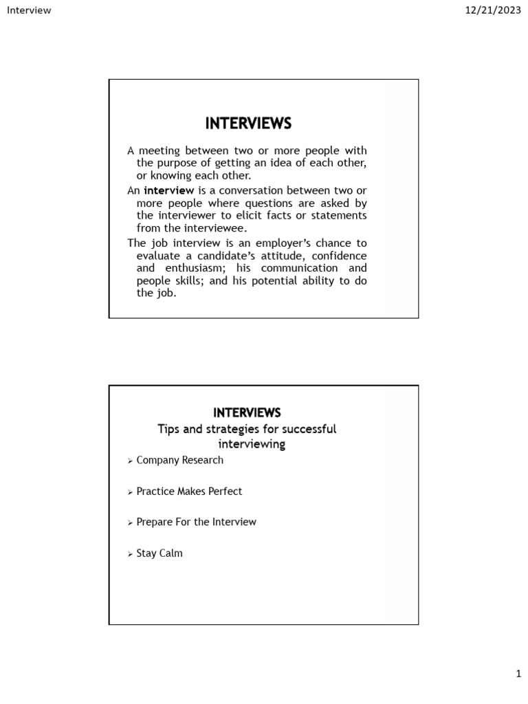 Interview | PDF | Interview | Job Interview