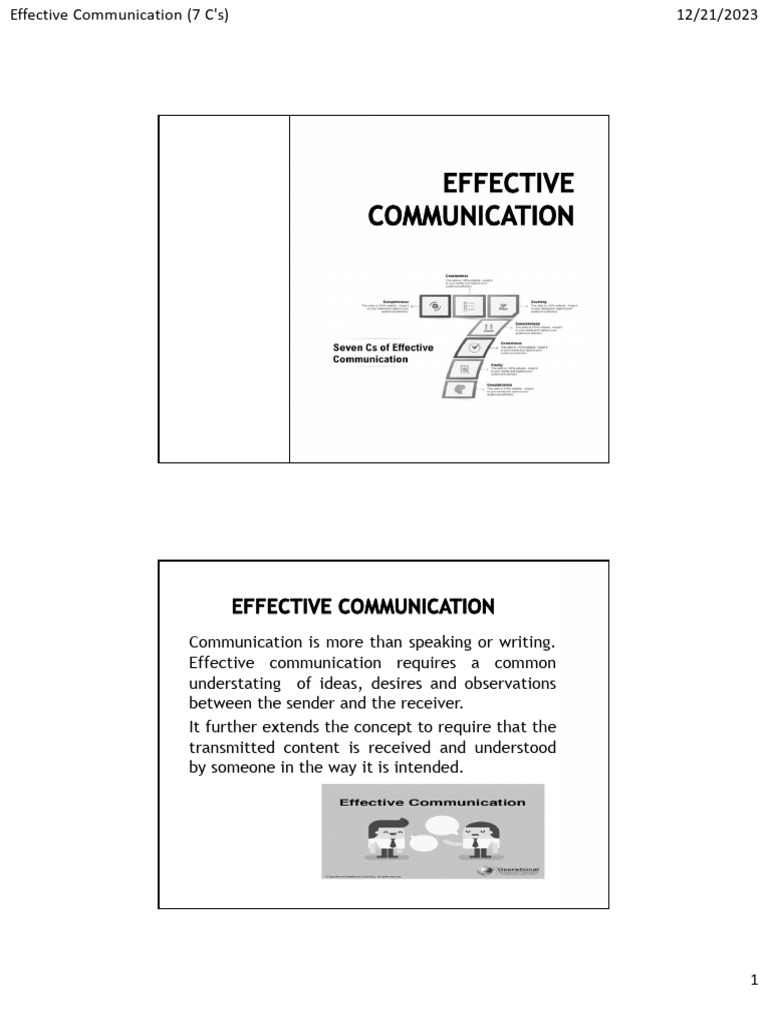 Effective Communication | PDF | Communication | Nonverbal Communication