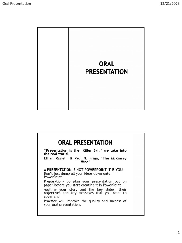 Oral Presentation | PDF | Human Voice | Public Speaking