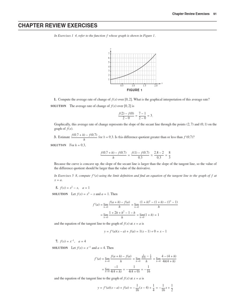 CH - Review 3.1-3.2 Original | PDF | Derivative | Slope