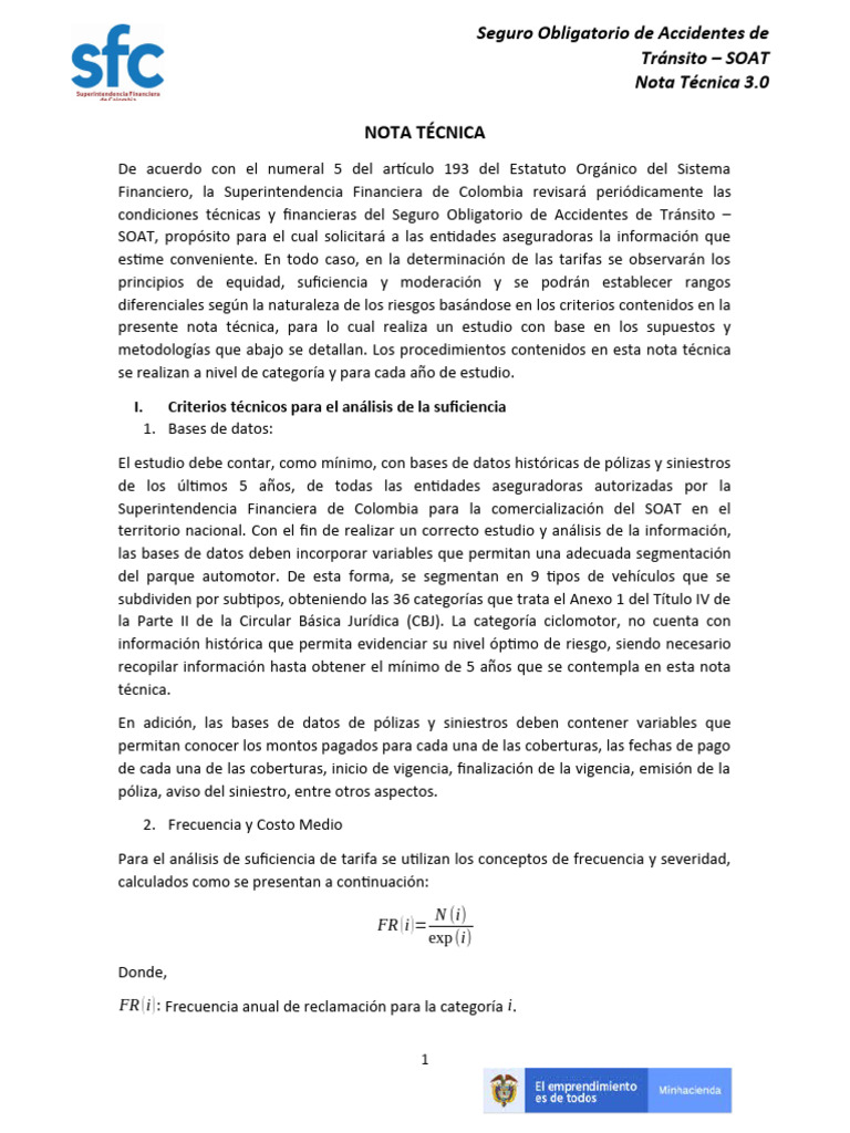 NOTA TECNICA | PDF | Seguro de vehículo | Seguro