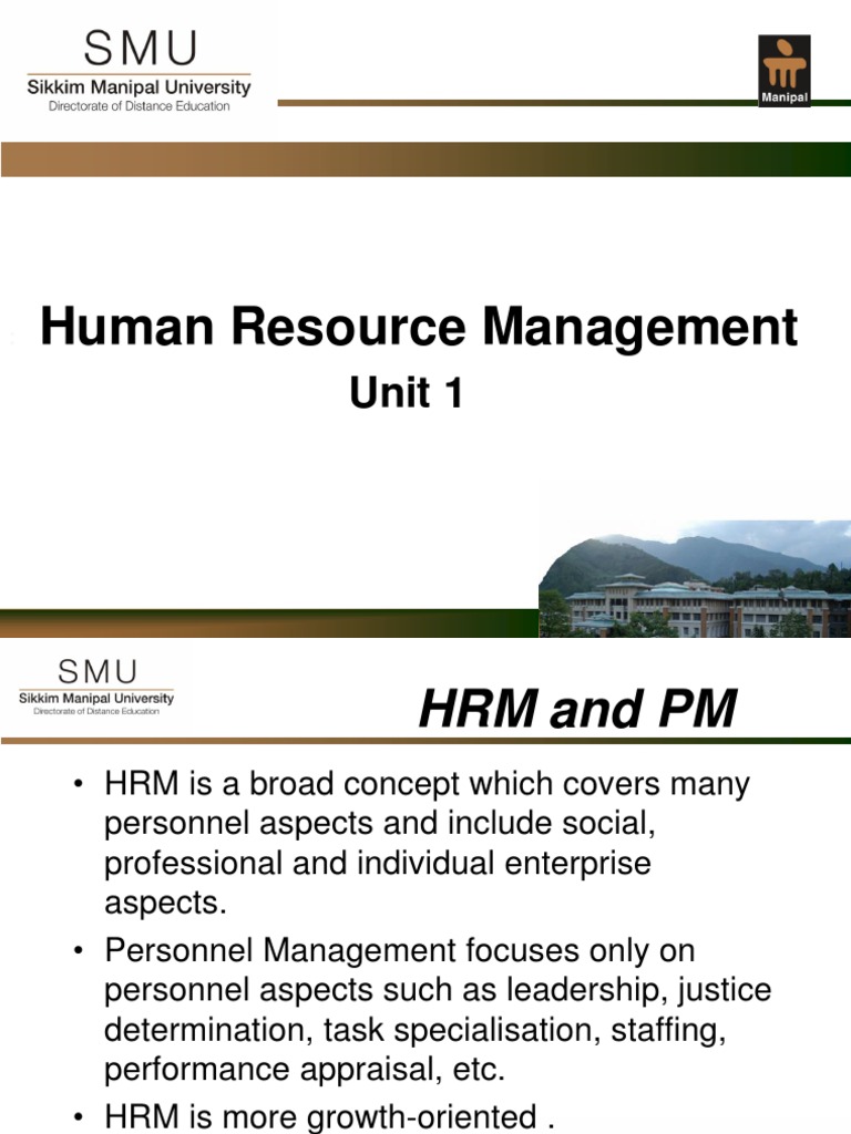Human Resource Management: Unit 1 | PDF | Human Resource Management ...