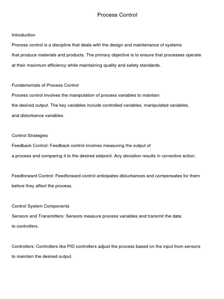 Process Control | PDF