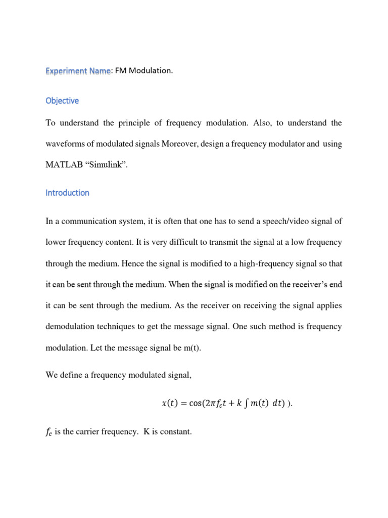 FM Modulation | PDF