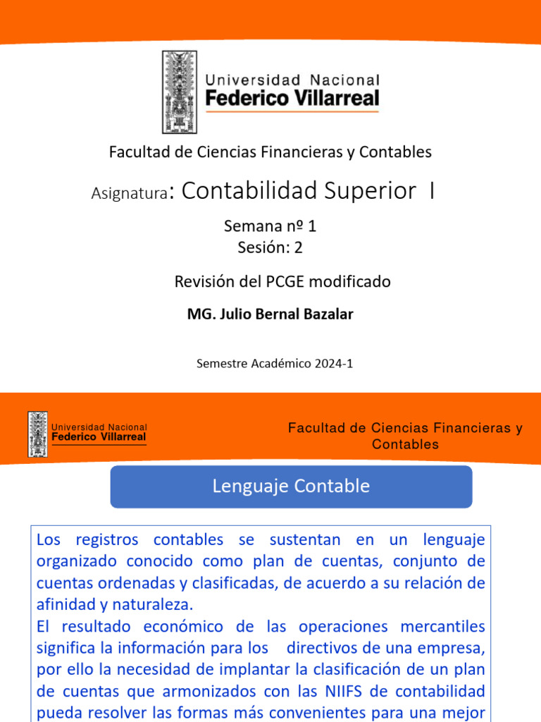 Semana Sesion 2 Revision Del Pcge Modificado | PDF | Contabilidad | Estado financiero
