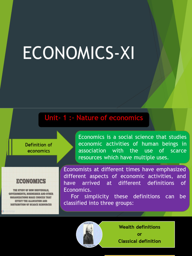 1.1 Adam Smith Definition of Economics | PDF | Economics | Wealth