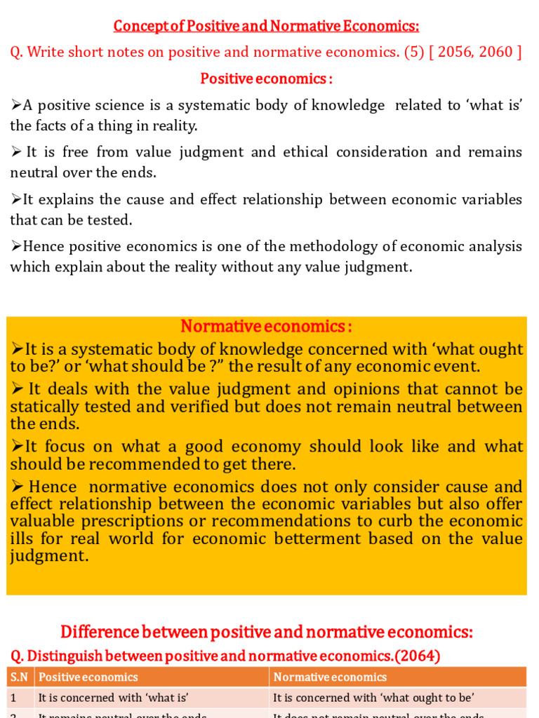 Economics: Positive vs Normative | PDF | Economics | Macroeconomics