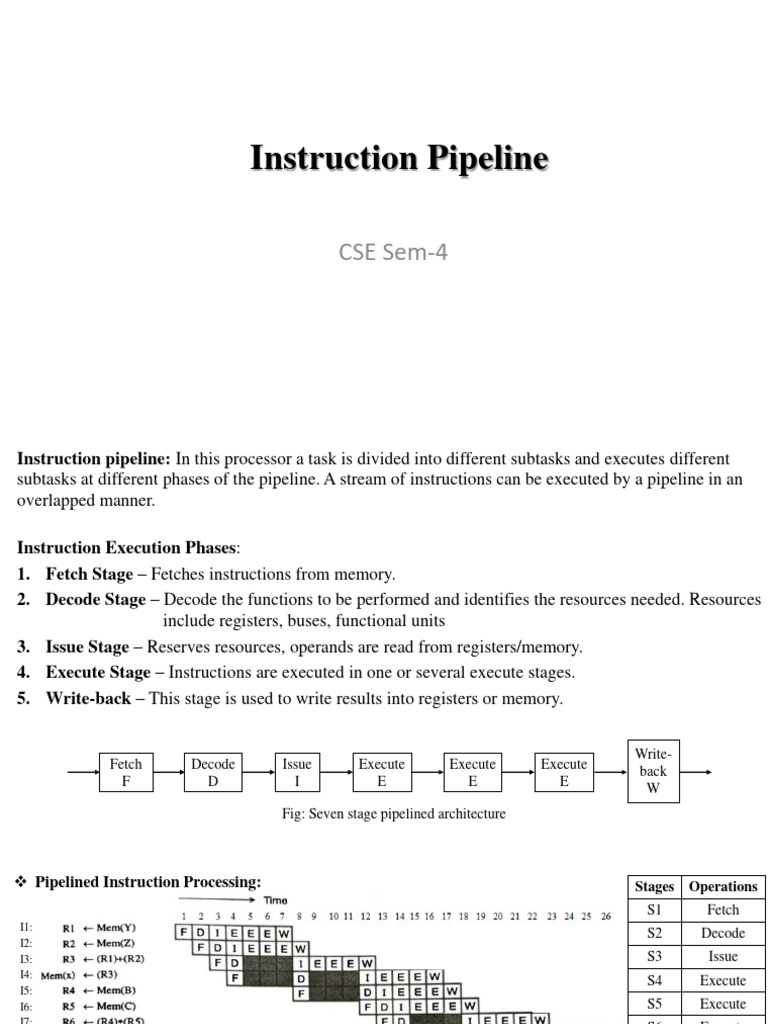 Instruction Pipeline CSE | PDF | Computer Engineering | Computer Architecture
