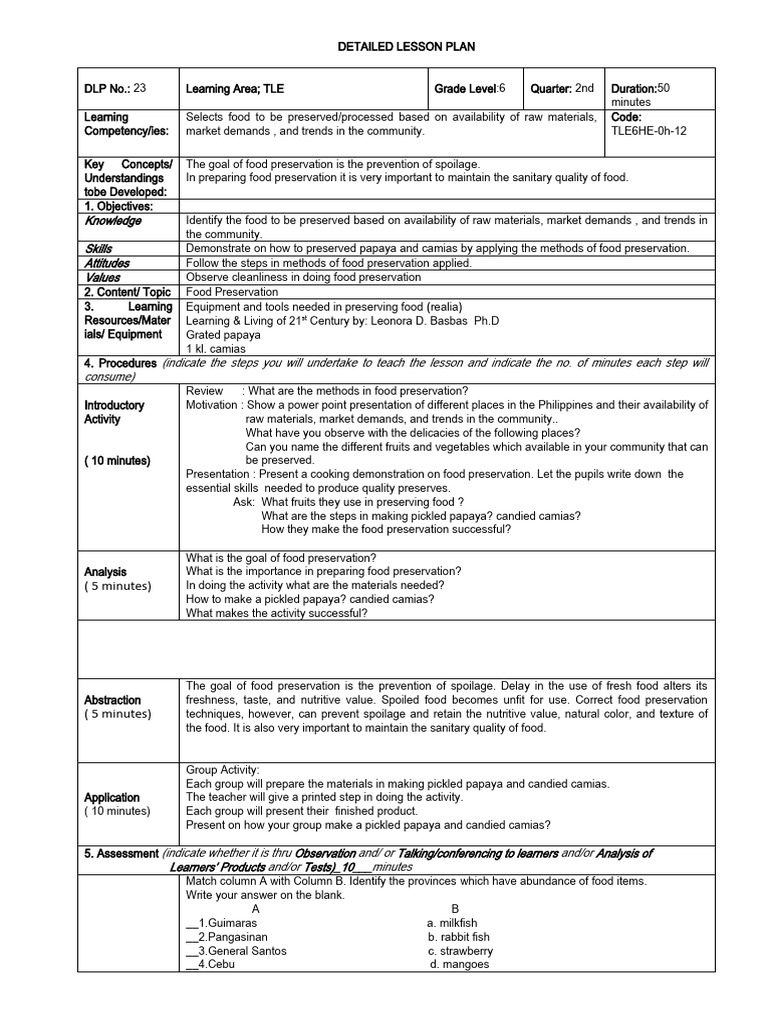DLP # 23 | PDF | Food Preservation | Pickling