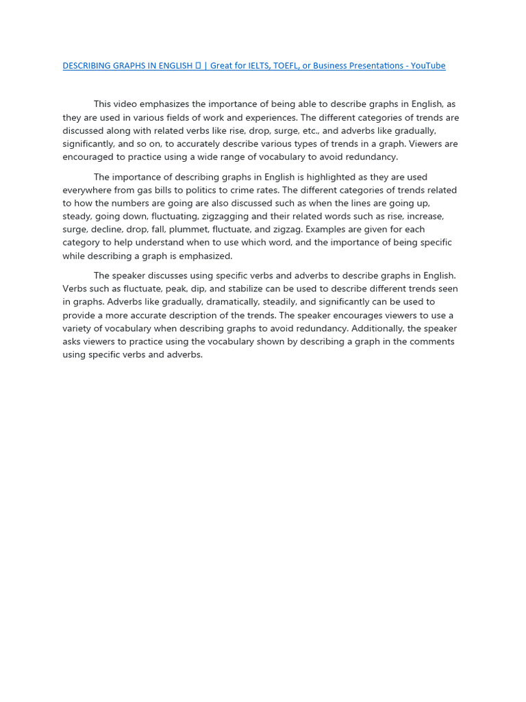 Describing Graphs in English | PDF | Language Arts & Discipline
