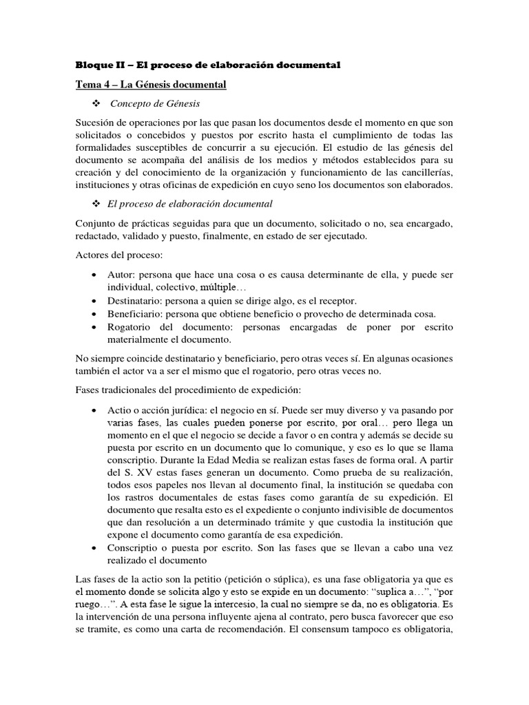 Bloque II - El proceso de elaboracion documental | PDF