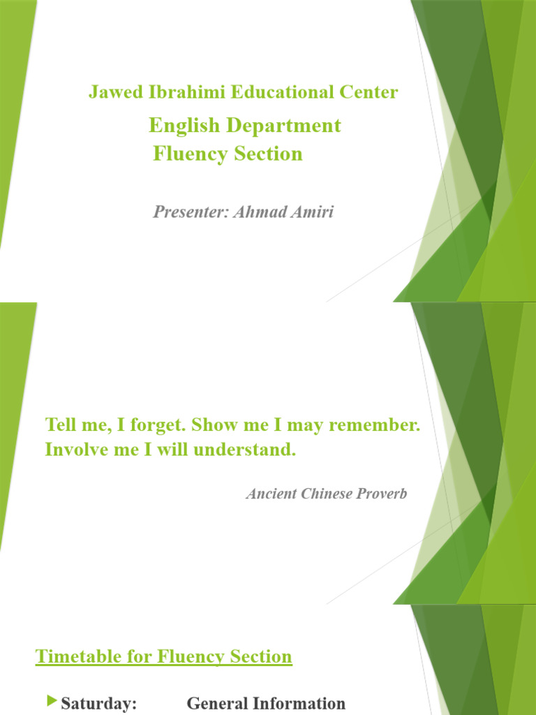 Weekly Fluency Class Timetable | PDF | Vocabulary | Reading Comprehension