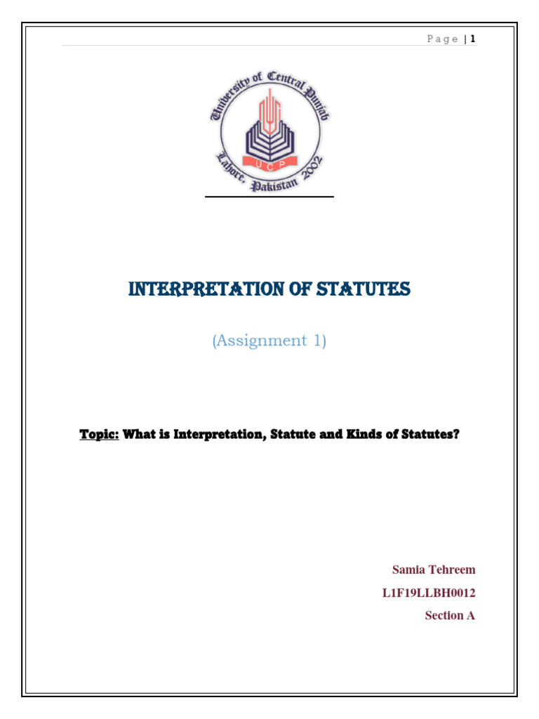 Interpretation of Statutes Notes | PDF | Statutory Interpretation | Repeal