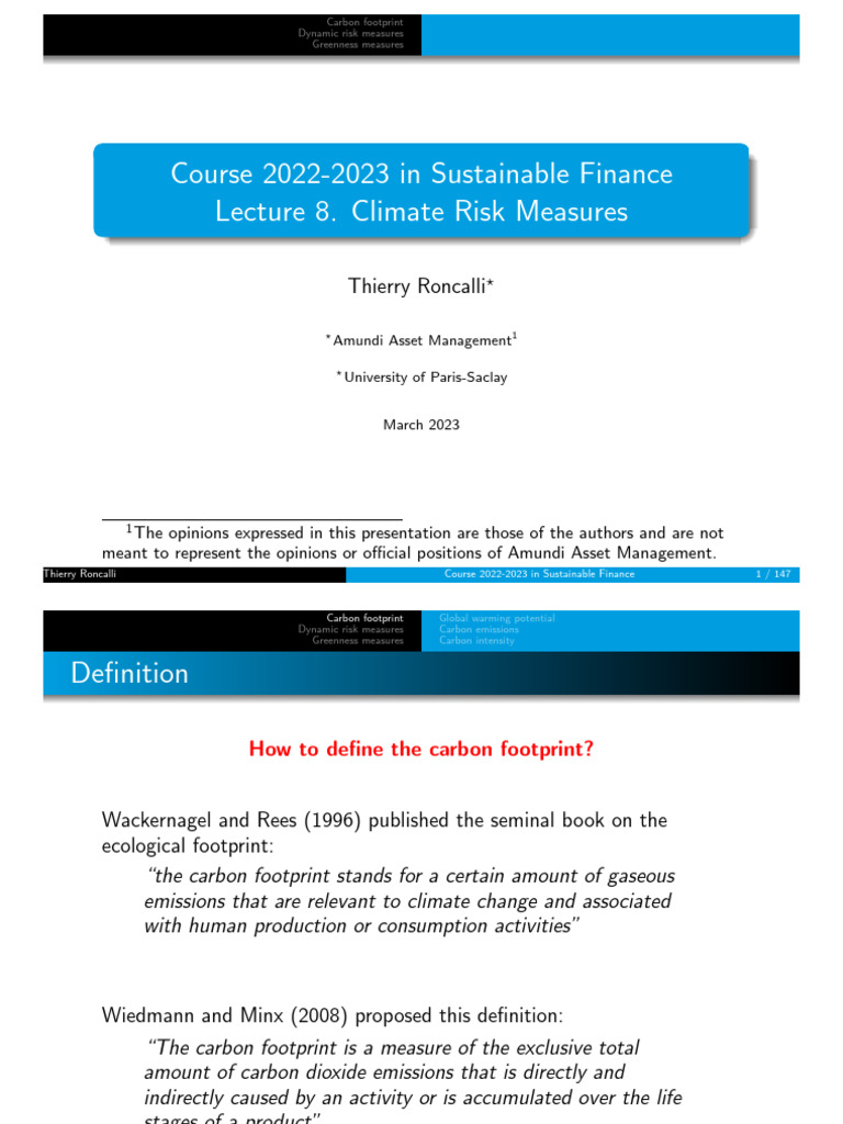 HSF Lecture8 2023 | PDF | Carbon Footprint | Emission Intensity