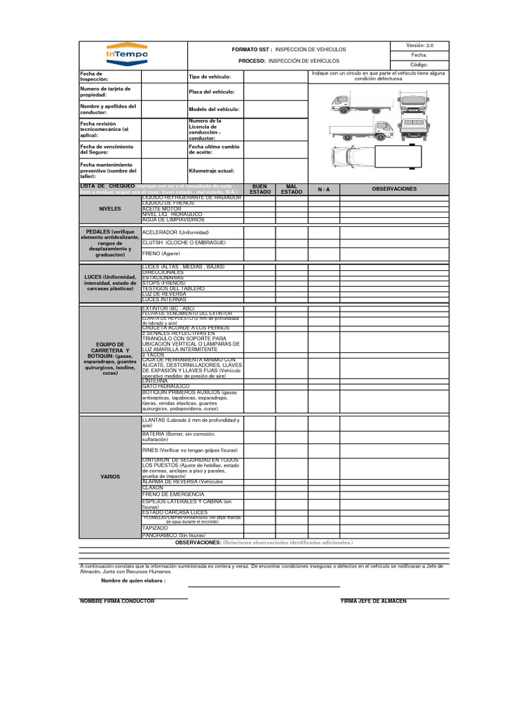 Gth-f-75 Formato Sst - Formato Inspeccion de Vehiculo 2.0 | Descargar ... Gth-f-75 Formato Sst - Formato Inspeccion de Vehiculo 2.0 | Descargar ...