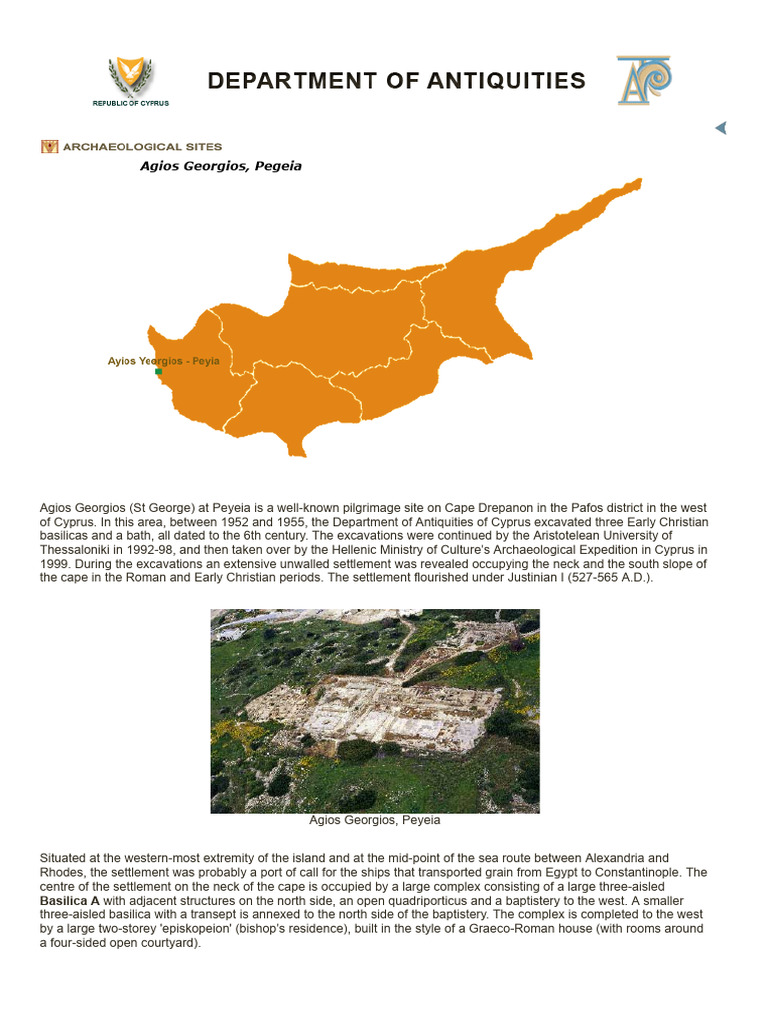 1 Archaeological Site of Agios Georgios at Pegeia | PDF | Classical ...