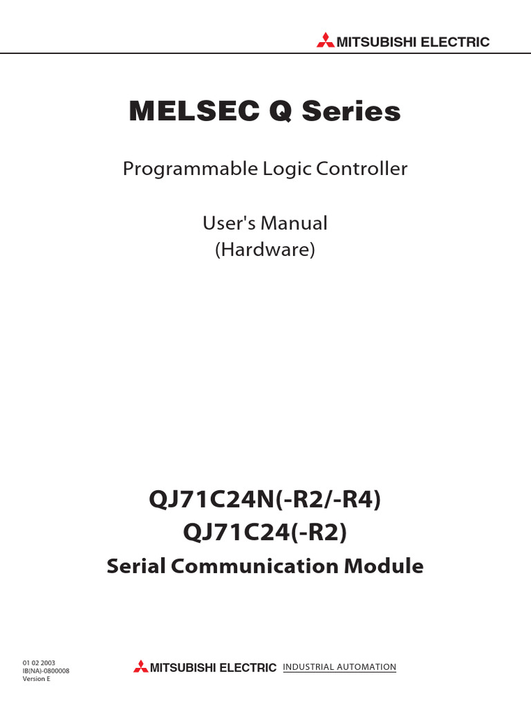QJ71C24 - User's Manual (Hardware) IB (NA) - 0800008-E (02.03) | PDF ...