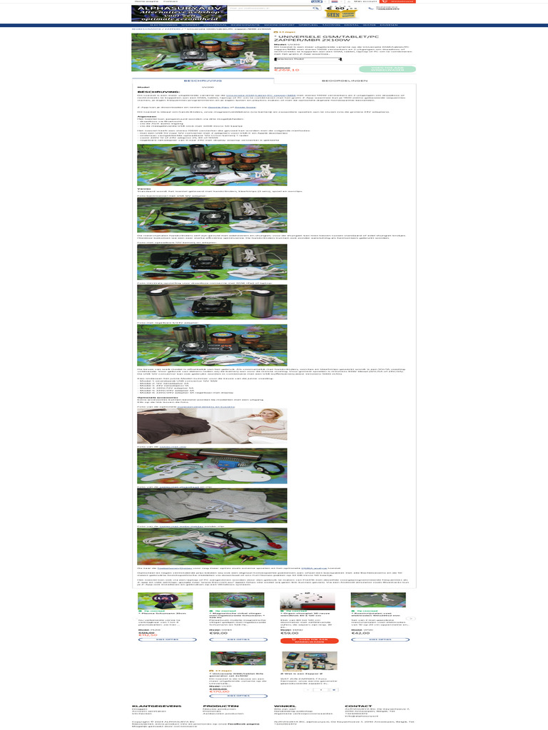 ZAPPER NL Universele GSM:tablet:PC zapper:MBR 2x100W | PDF