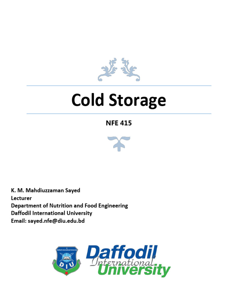 Cold Storage | PDF | Heat Transfer | Refrigeration