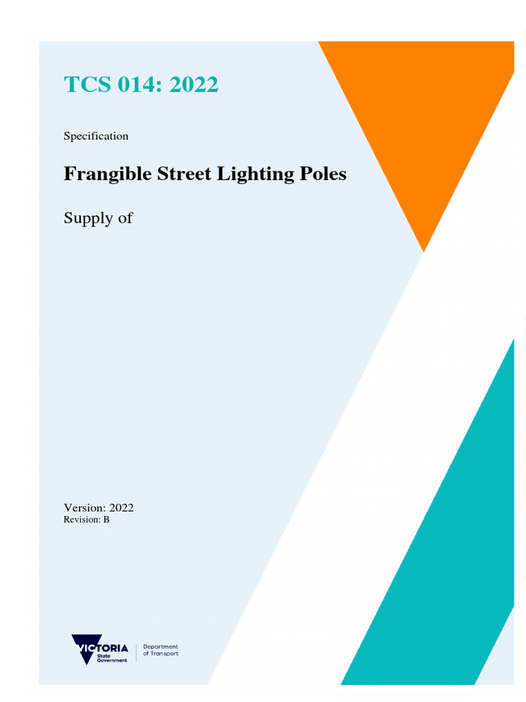 Specification TCS 014 Frangible Street Lighting Poles Rev B | PDF ...