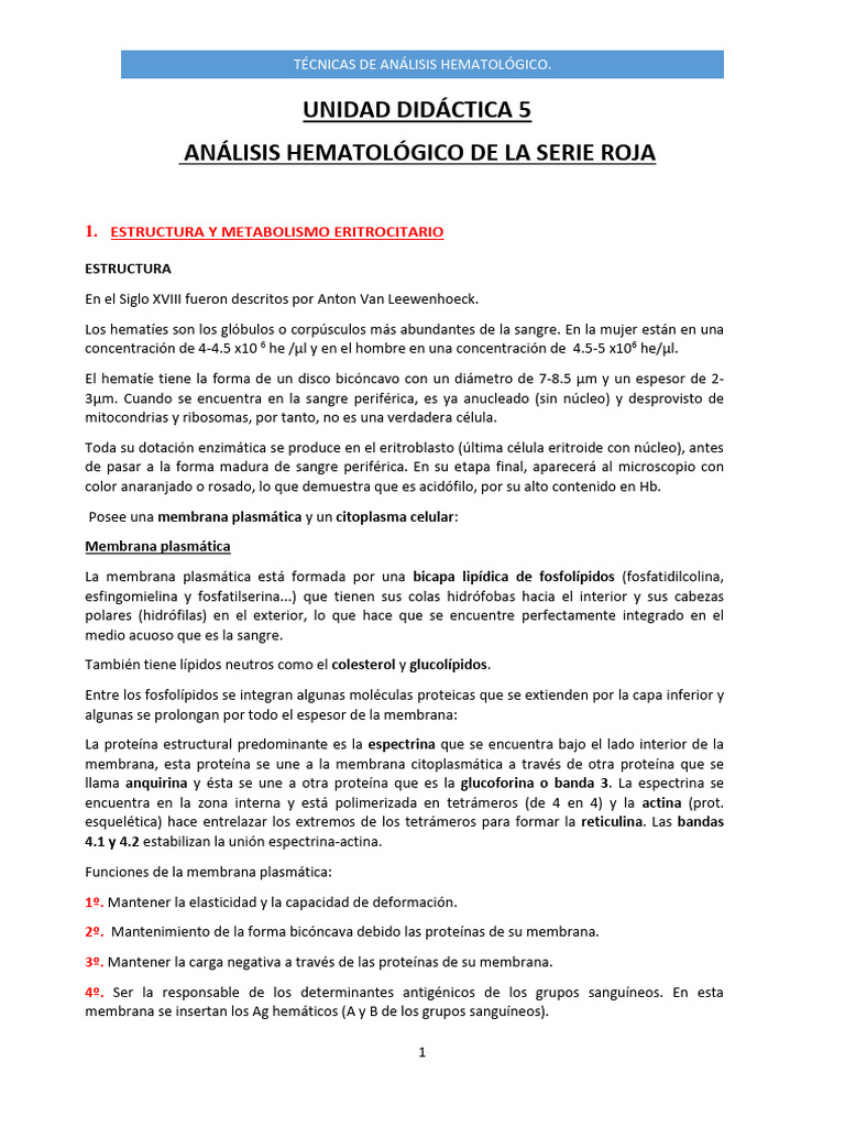 UD5 | PDF | Glóbulo rojo | Sangre