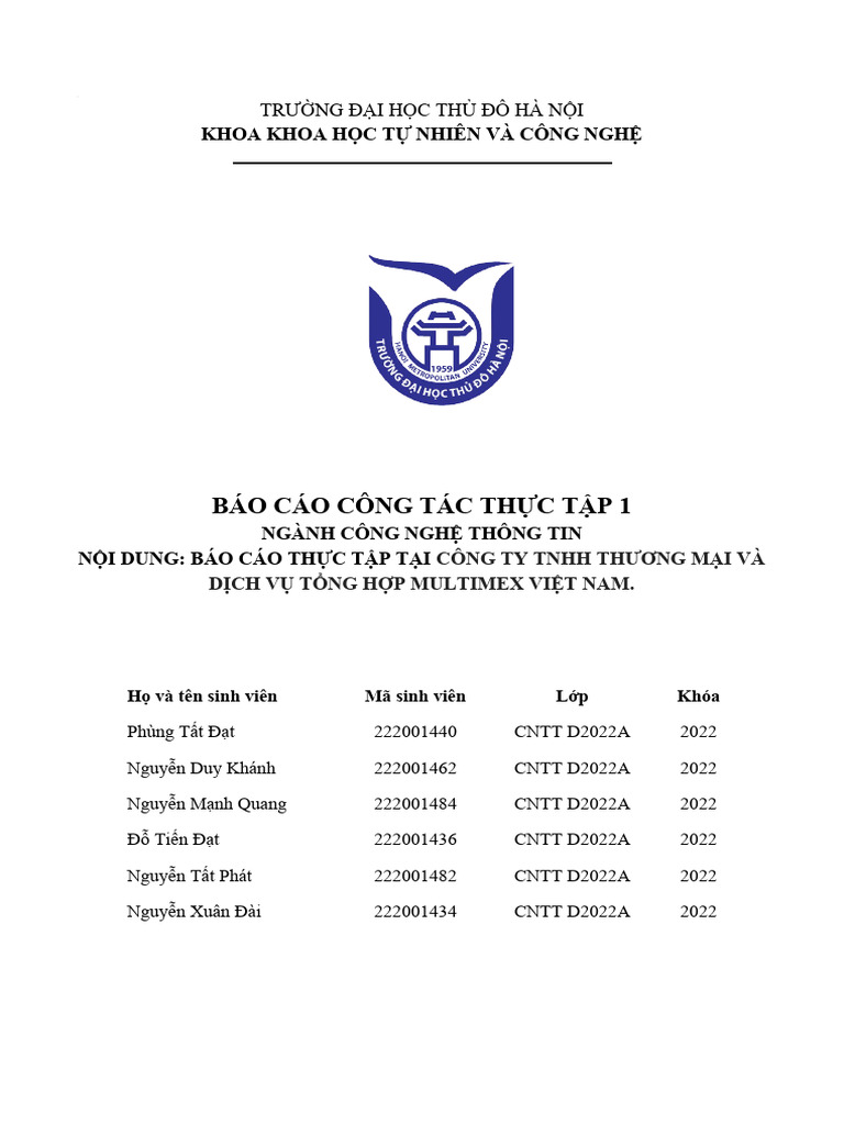 Nhóm thực tập 1 FTIN | PDF