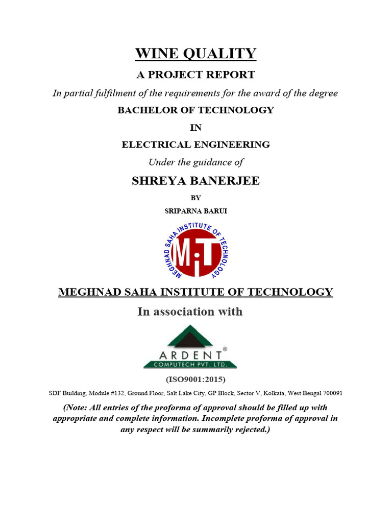 Machine Learning Project Report - WINE - QUALITY | PDF | Cluster ...