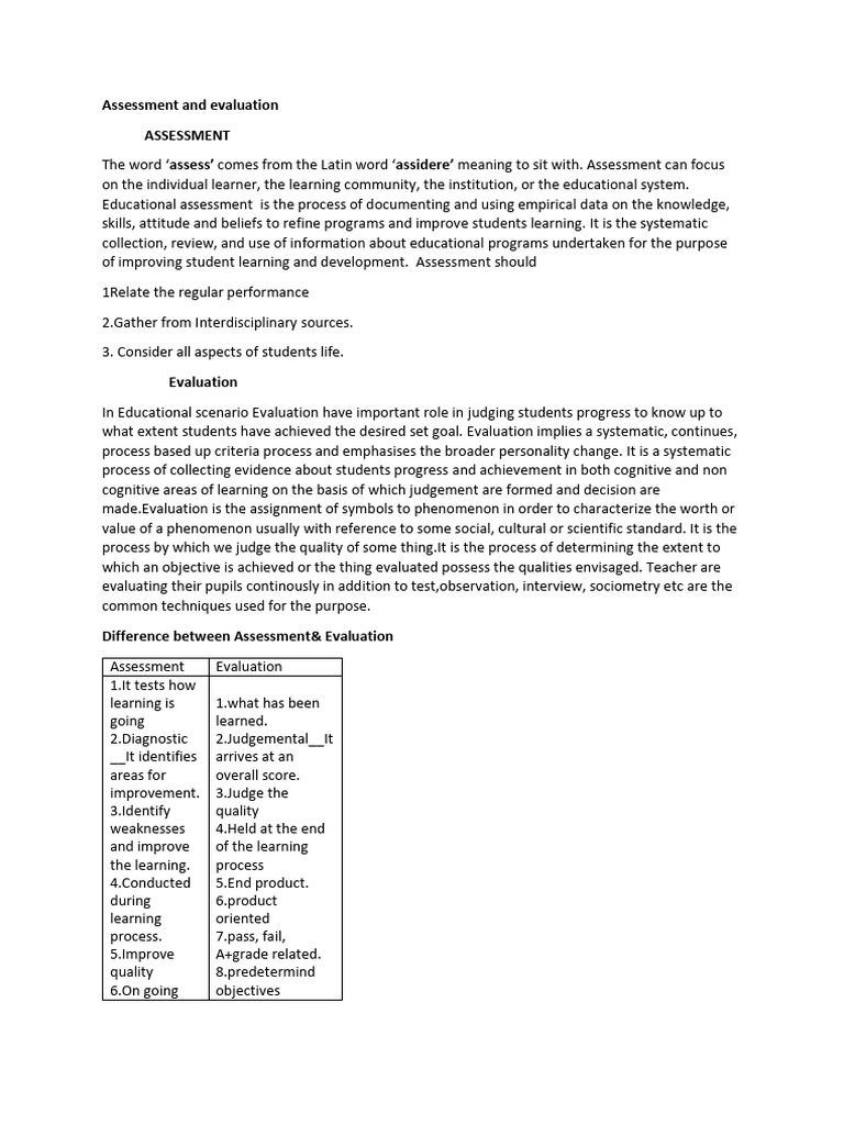Assessment | Download Free PDF | Educational Assessment | Evaluation