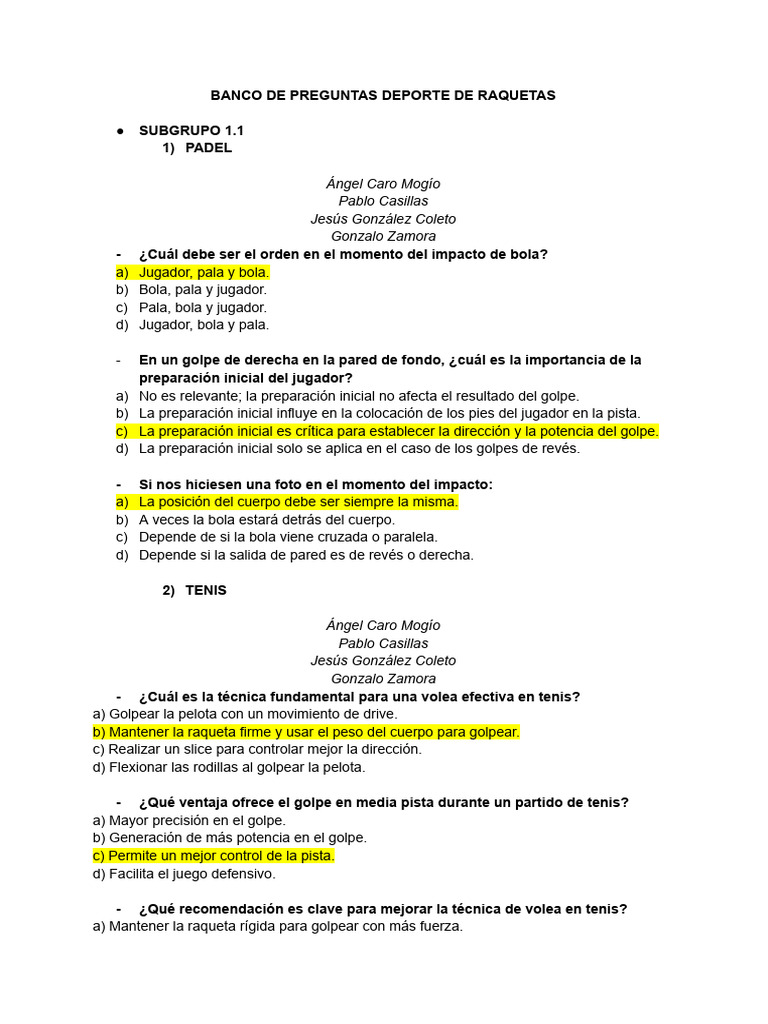 Banco de Preguntas | PDF