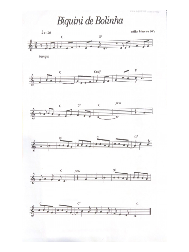 Biquini de Bolinha partitura | PDF