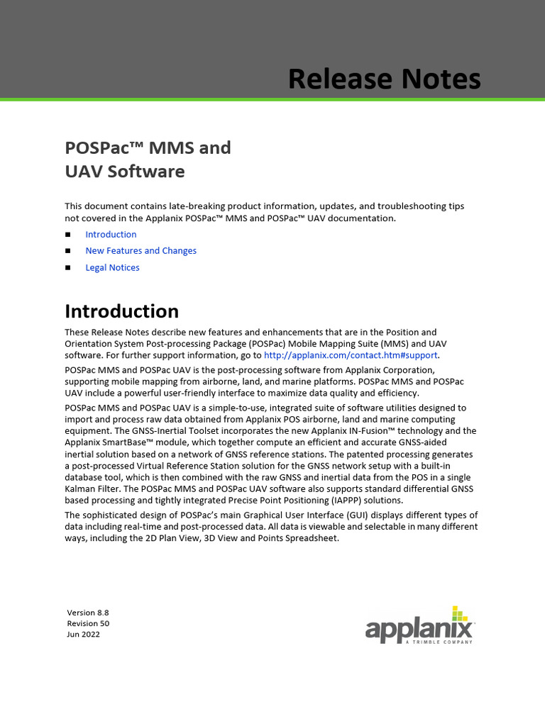 POSPac v8.8 Release Notes | PDF | Command Line Interface | Microsoft ...