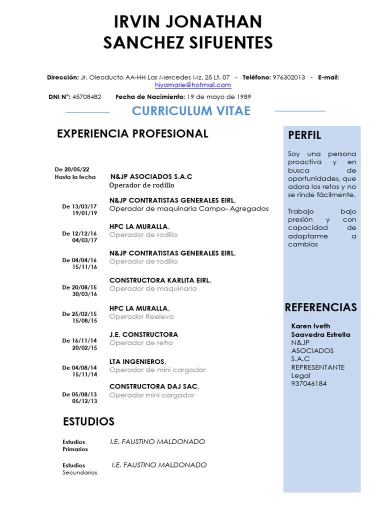 CV IRVIN JONATHAN | PDF