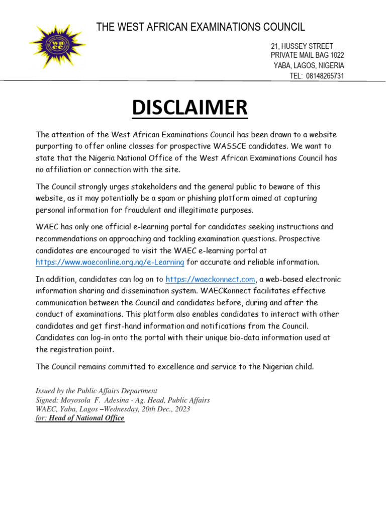 Disclaimer 1 | PDF