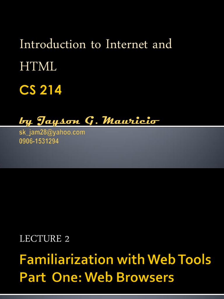 Introduction To Internet and HTML | PDF | Web Browser | Hyperlink