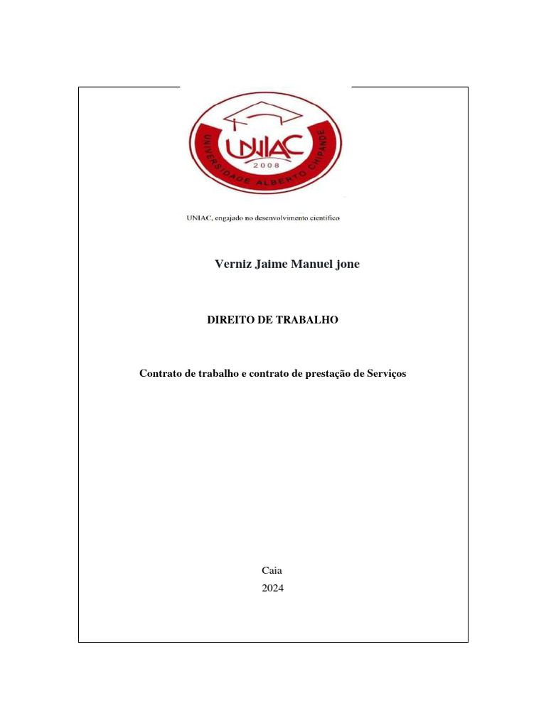 Verniz Jaime Manuel jone-DIREITO DE TRABALHO1 | PDF | Tempo | Emprego