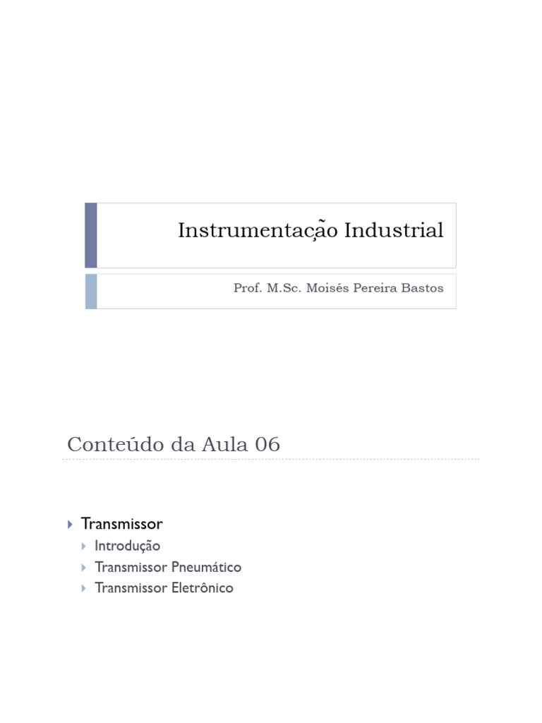 Tipos de Transmissores de Sinais | PDF | Instrumentação | Eletrônicos
