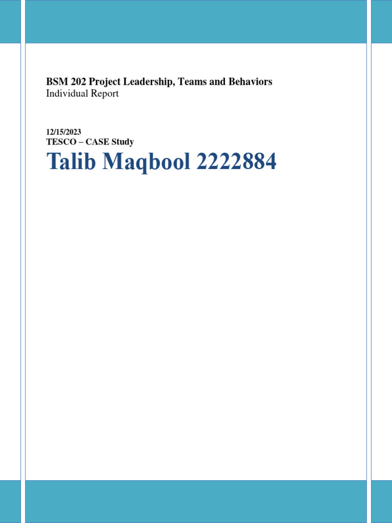 BSB202 - Assignment Talib Maqbool | PDF | Motivational | Motivation
