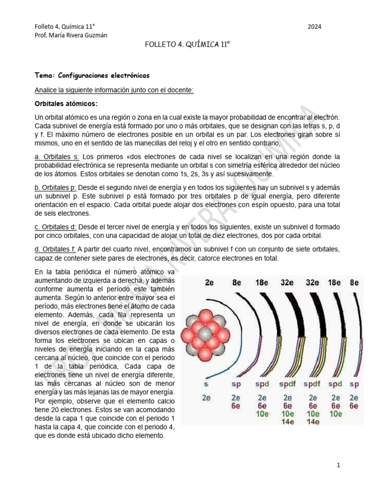 Folleto 4. Química 11° | PDF | Enlace químico | Compuestos químicos