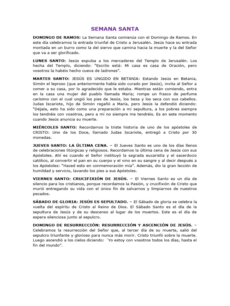 Ficha de Emana Santa | PDF | La resurrección de Jesús | Jesús