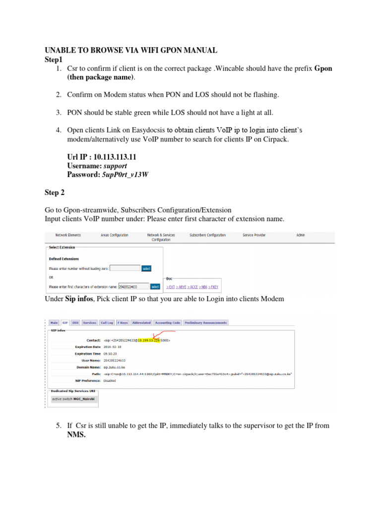 UNABLE TO BROWSE VIA WIFI GPON MANUAL | Download Free PDF | Ip Address | Wi Fi