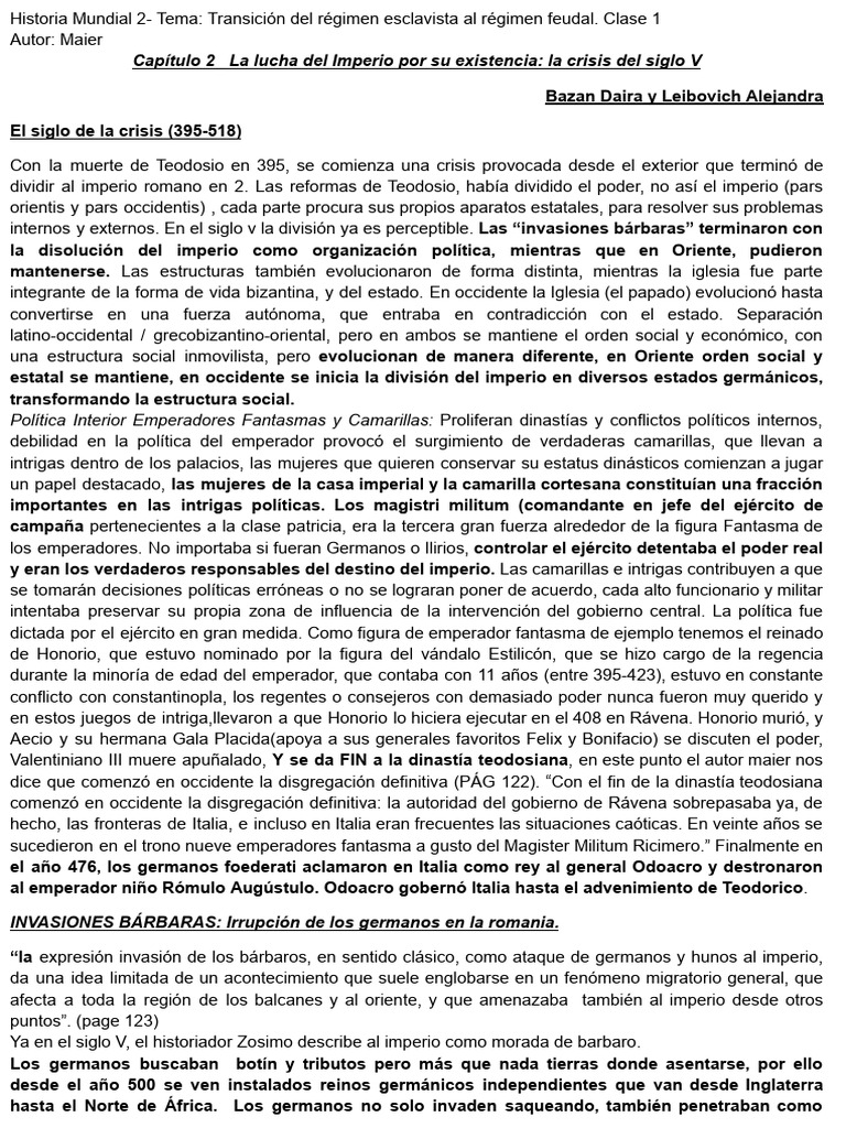 Resumen Maier- Alejandra y Daira, cap 2 ,3 y 5 | Descargar gratis PDF | Francos | Pueblos germánicos