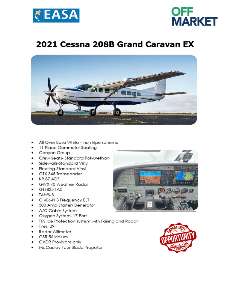 2021 Cessna 208B Grand Caravan EX 2 | PDF | Technology & Engineering
