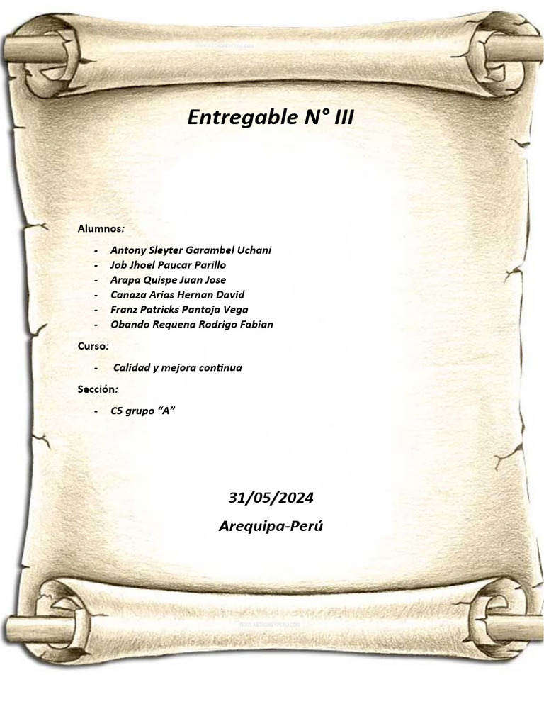 Entregable 3 Calidad y Mejora Continua | PDF