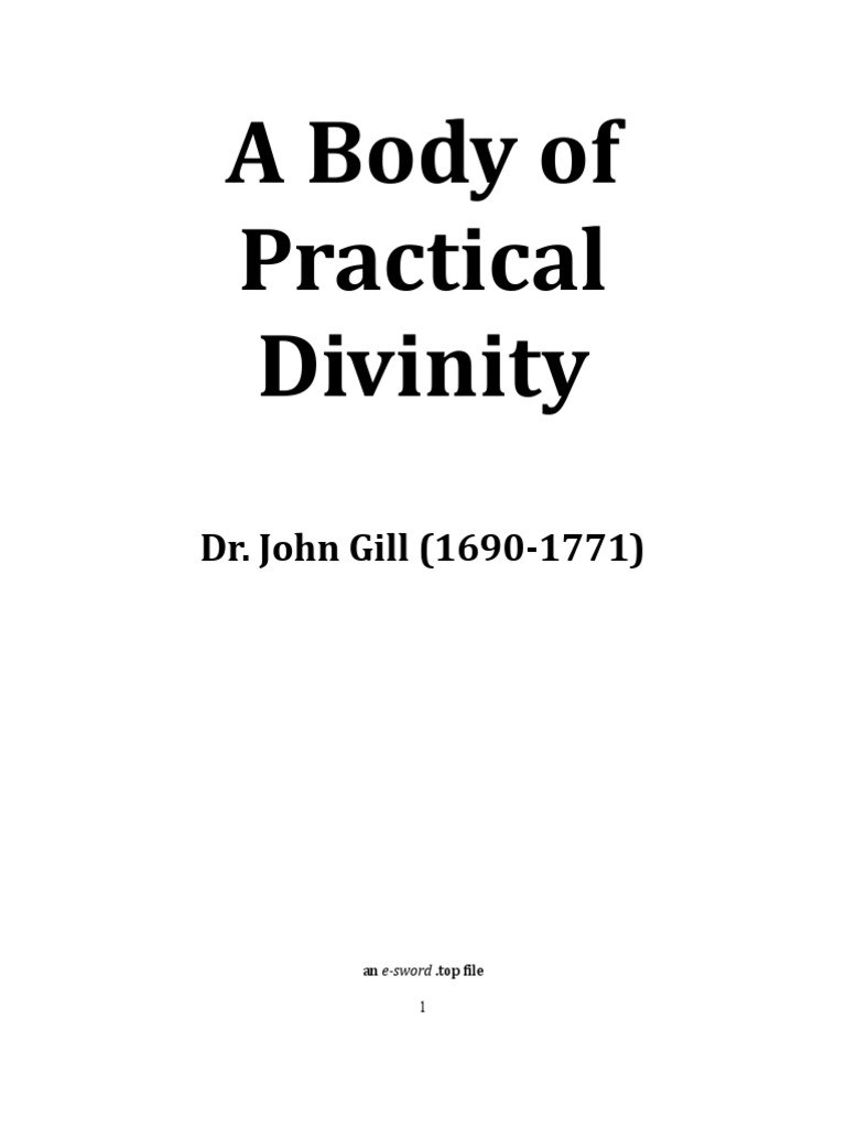 Practical Divinity by John Gill | PDF | Jesus | Trinity