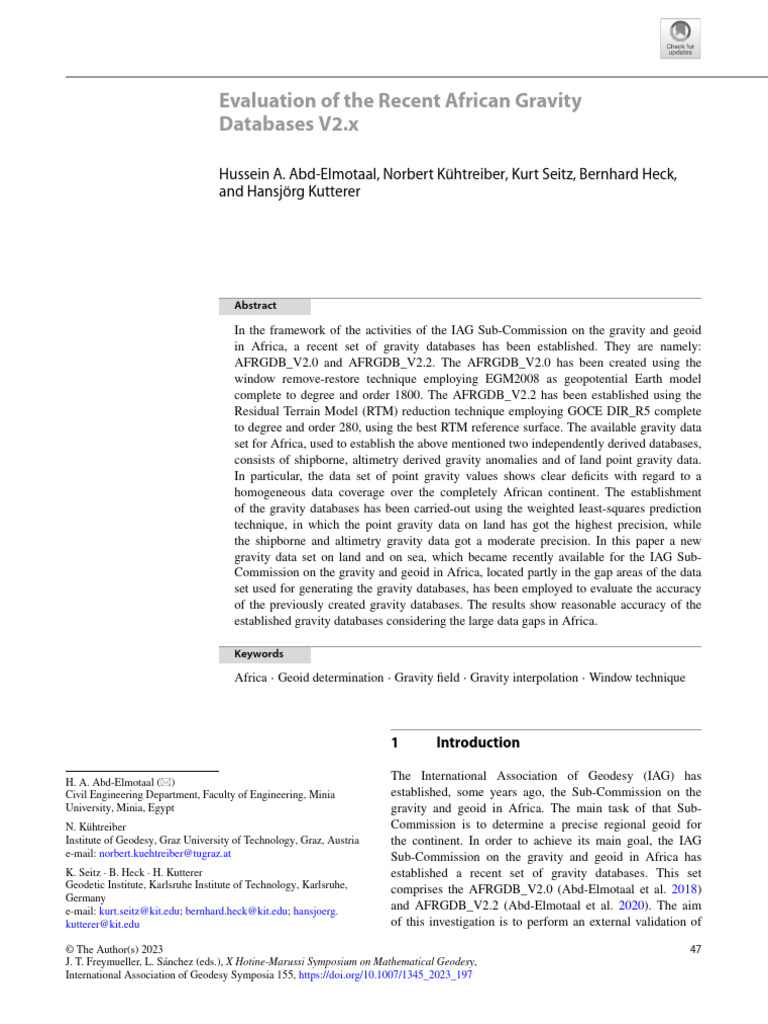 Evaluation_of_the_Recent_African_Gravity_Databases | PDF | Geodesy ... Evaluation_of_the_Recent_African_Gravity_Databases | PDF | Geodesy ...